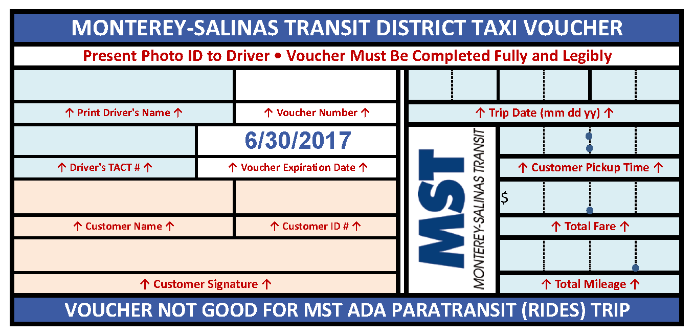 Mobility | Taxi Vouchers (Monterey-Salinas Transit - Mobility)